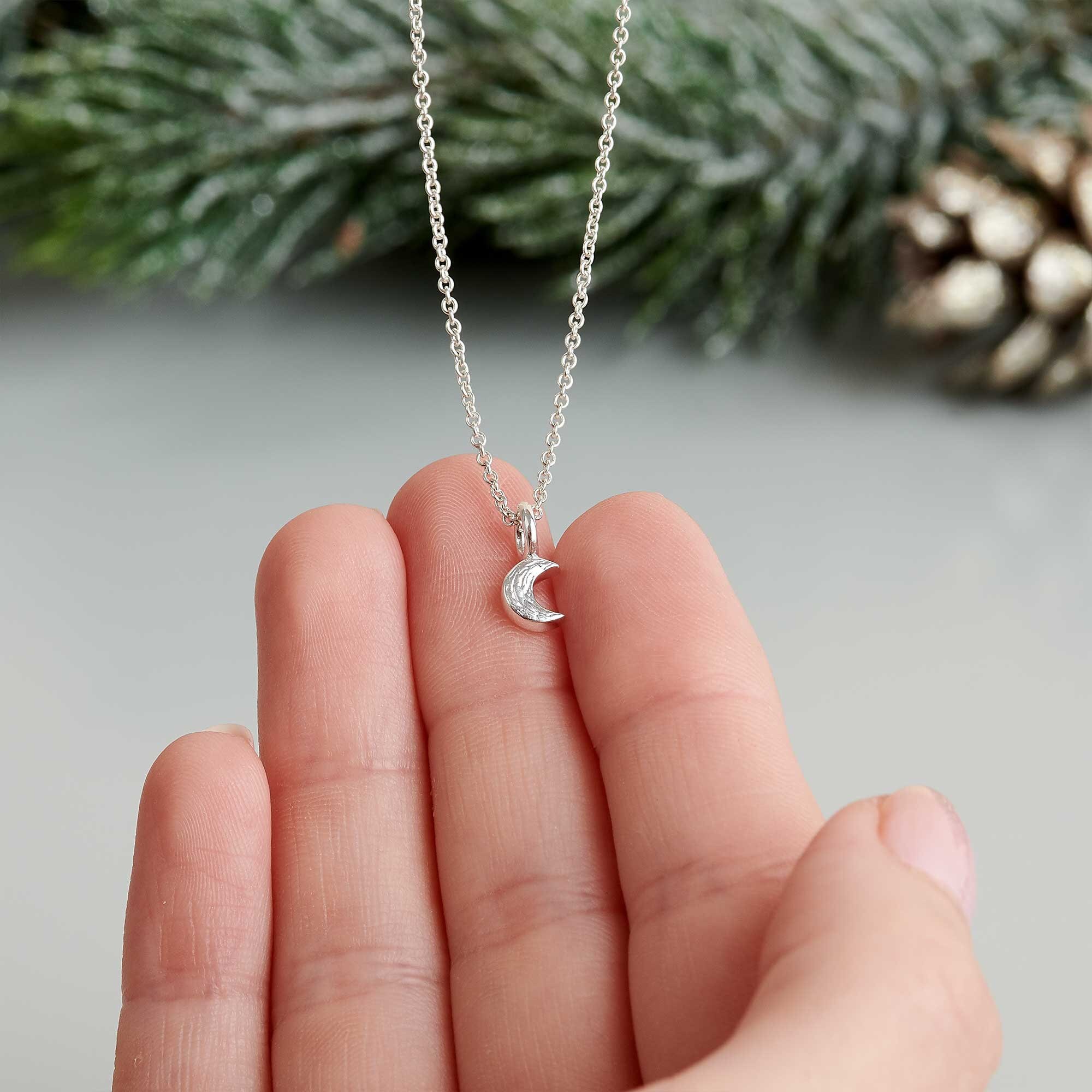 Twilight Silver Moon & Star Pendants Delicate Solid Silver - Etsy UK