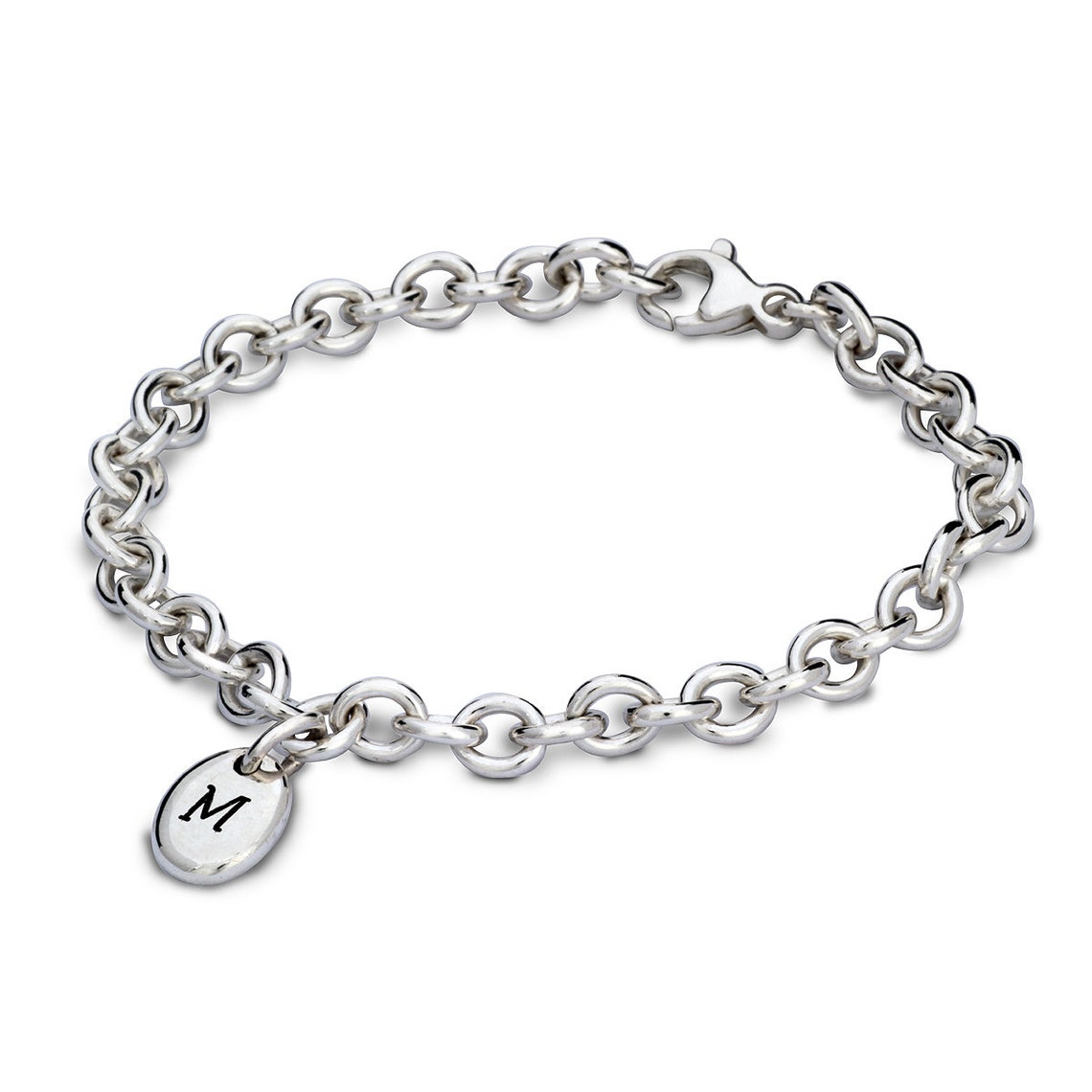 Personalised Pebble Charm Bracelet - Adjustable Silver Bracelet ...