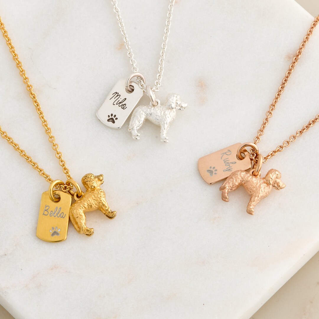 Personalized Labradoodle Necklace: Sterling Silver Dog Pendant ...