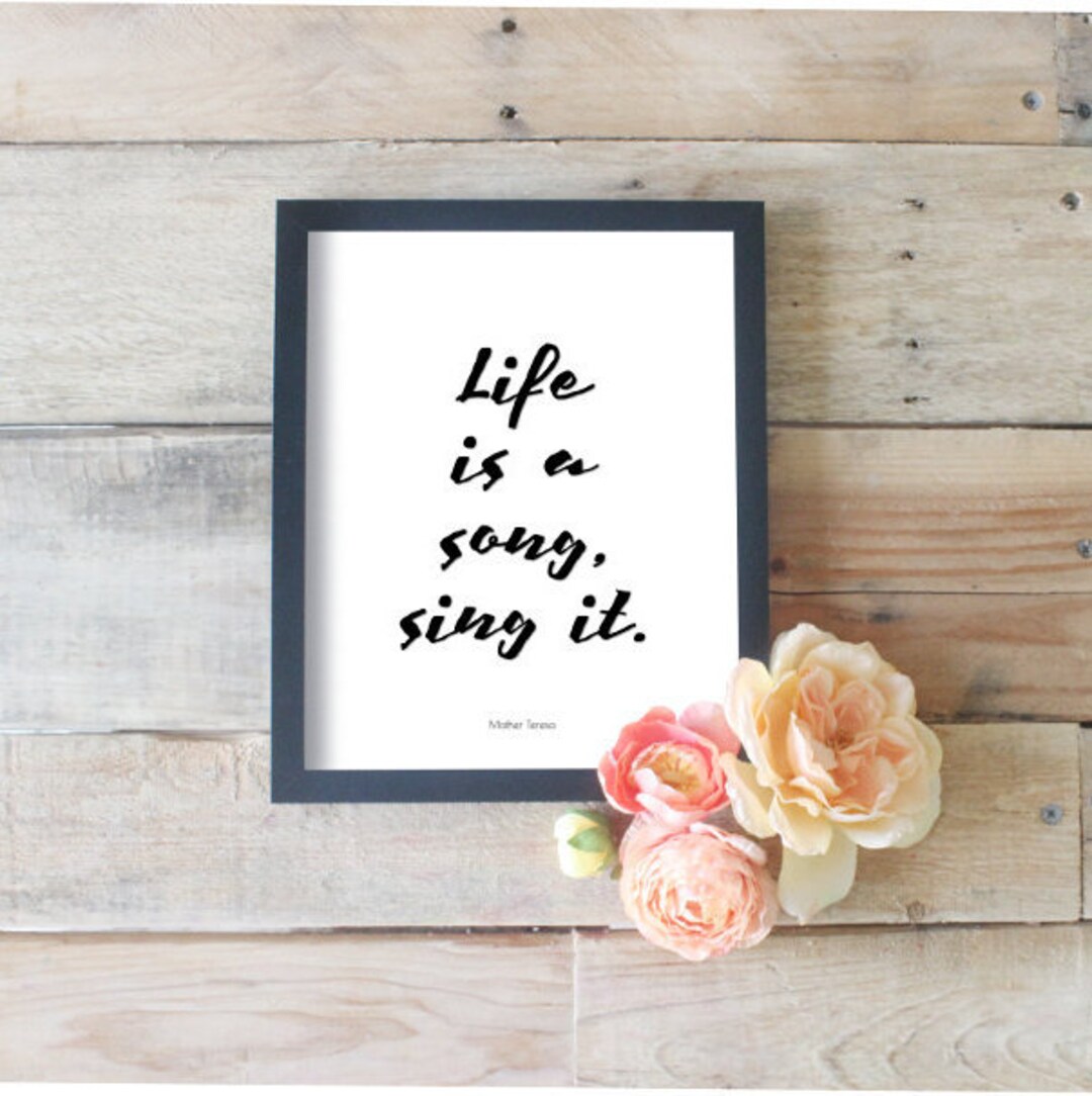 Life is A Song Sing It Music Quotes Art for Musicians - Etsy
