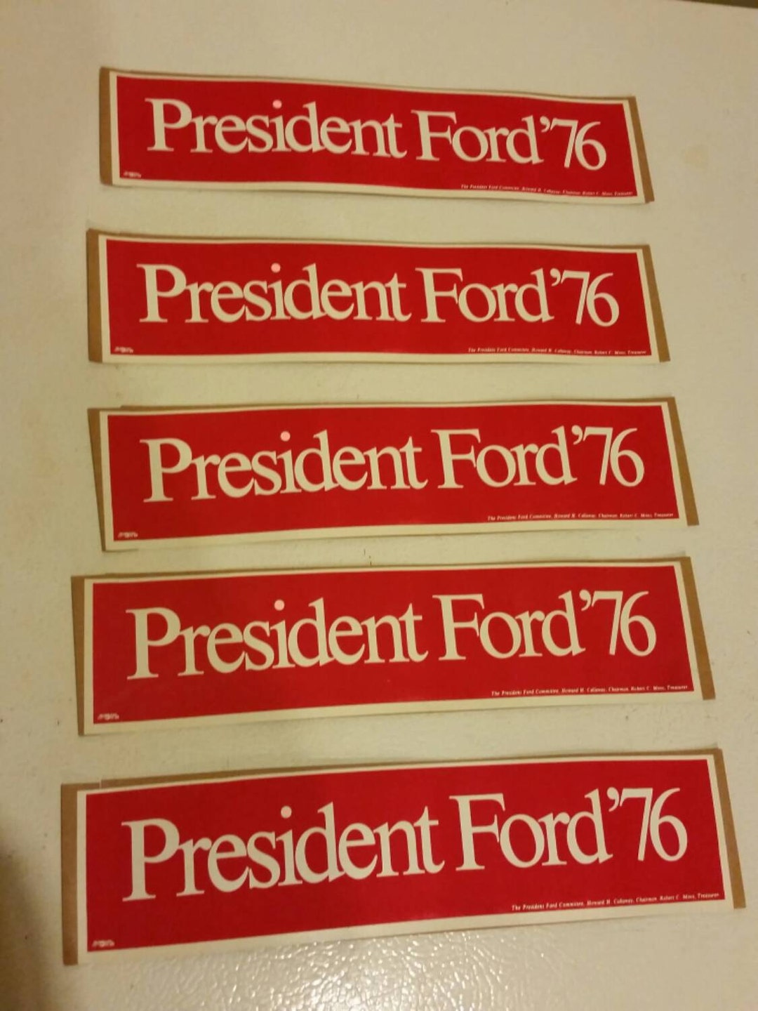Vintage Bumper Stickers President Ford '76 Lot of 10 Red Political ...