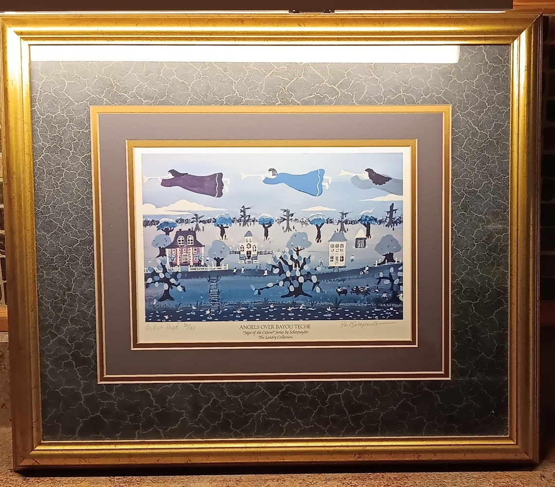 LA, Paul Schexnayder Print Angels Over Bayou Teche, Artist Proof ...