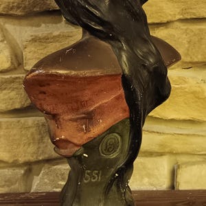 Rare "atala" Antique Bust, Art Nouveau Chalkware Titled, Signed, 551 - Etsy