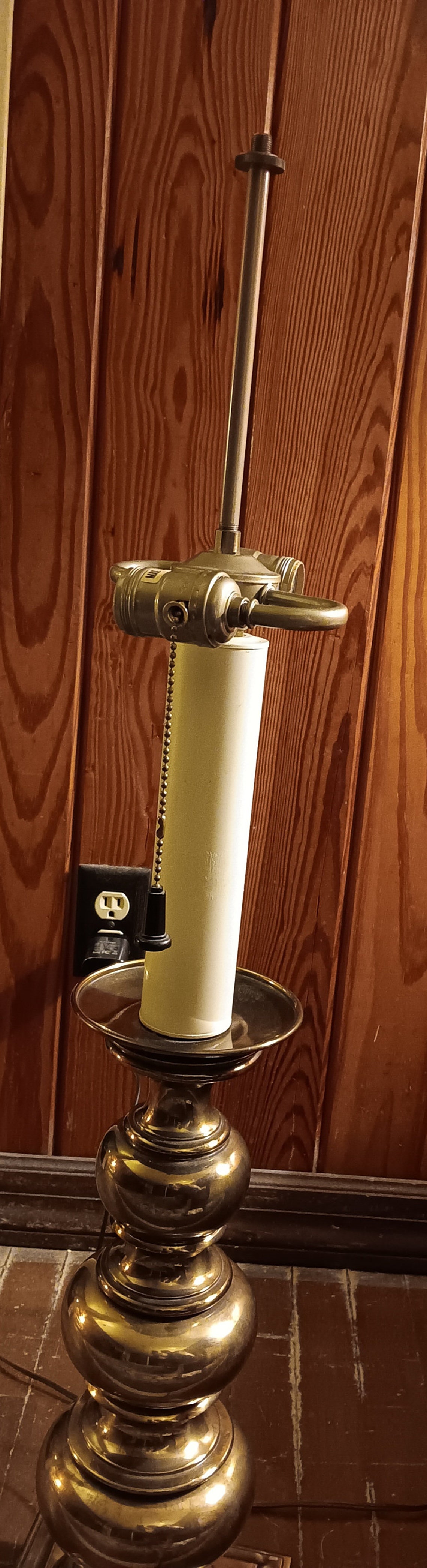 Stiffel Brass Candlestick Baluster Table Lamp Bronze Finish Mid-century ...