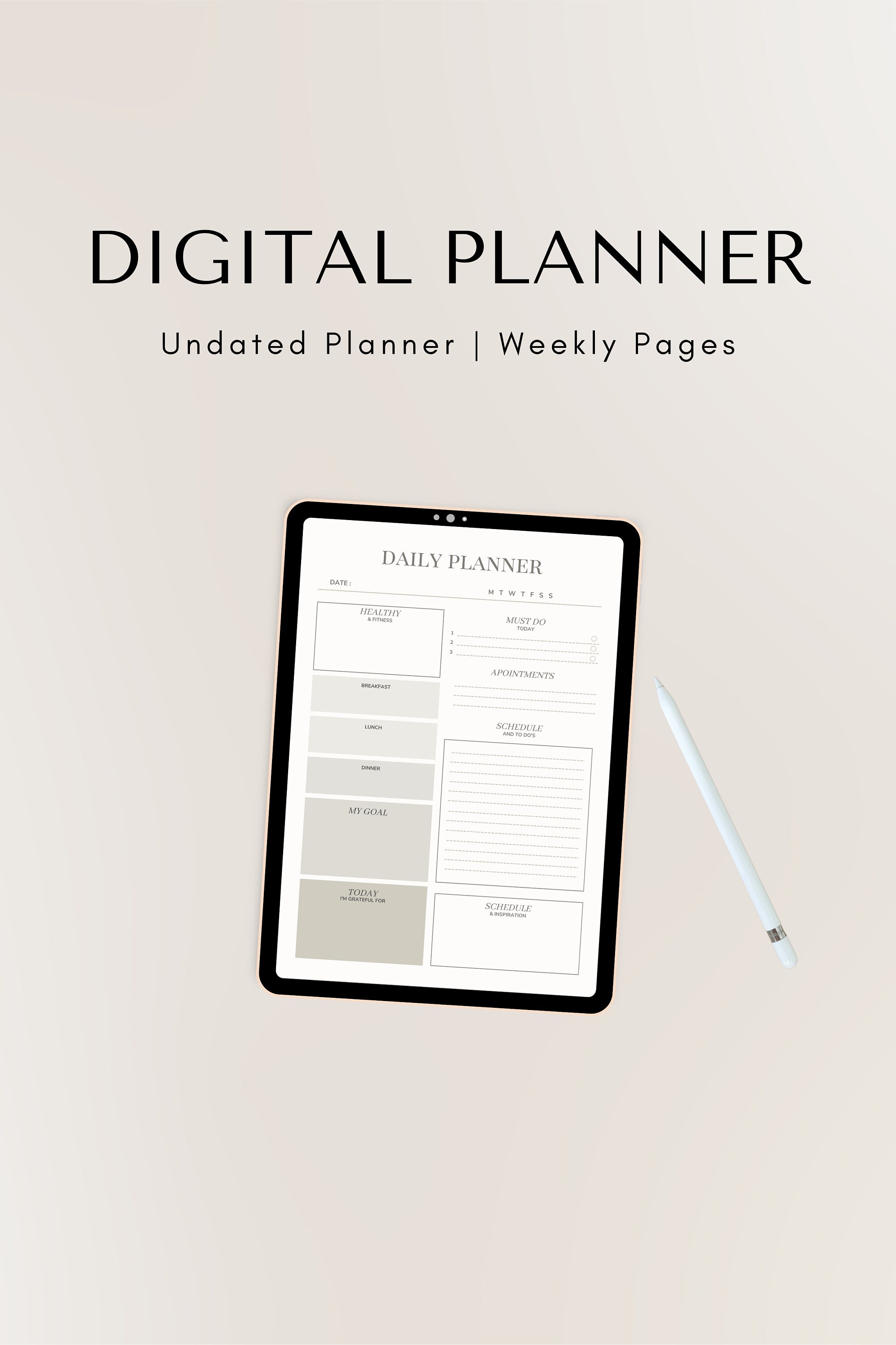 Modern Printable Daily Planner Simple, Printable, Digital Planner ...
