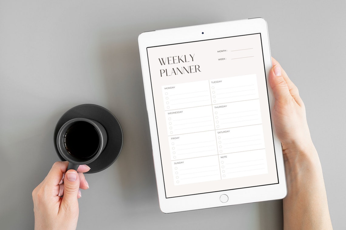Printable Daily Planner | Simple, Printable, Digital Planner, Daily Checklist, Minimal Planner ...