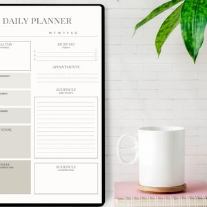 Modern Printable Daily Planner | Simple, Printable, Digital Planner ...