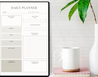 Printable Daily Planner | Simple, Printable, Digital Planner, Daily Checklist, Minimal Planner ...