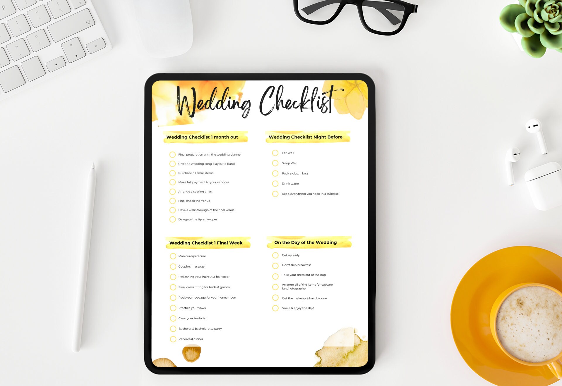 1 Month Out Wedding to Do List | Wedding Checklist, Printable Planner ...