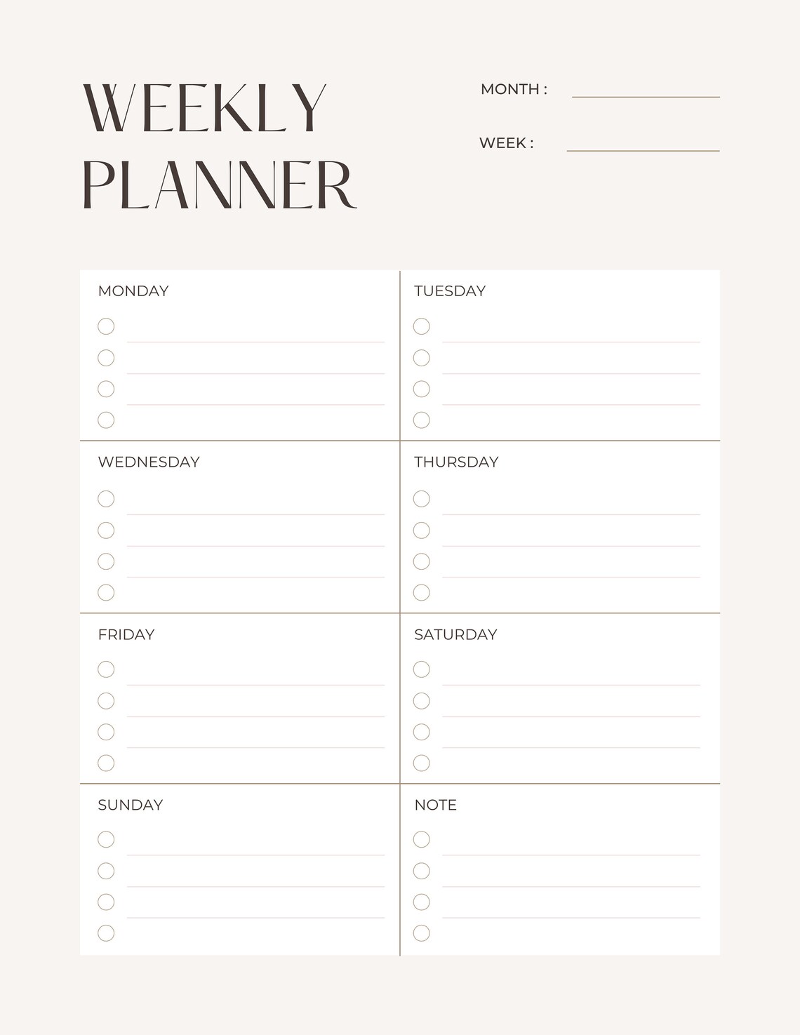 Printable Daily Planner | Simple, Printable, Digital Planner, Daily ...