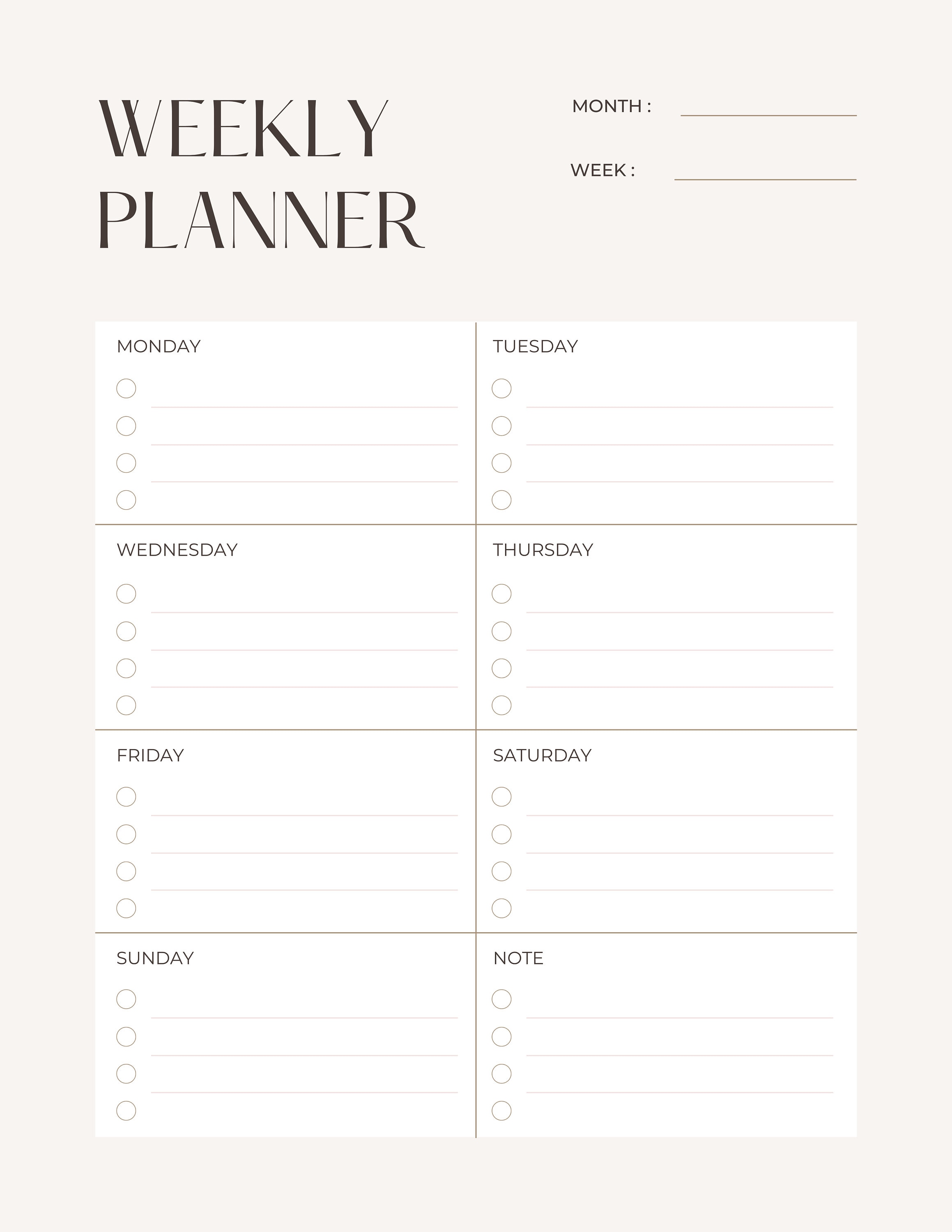 Printable Daily Planner | Simple, Printable, Digital Planner, Daily ...