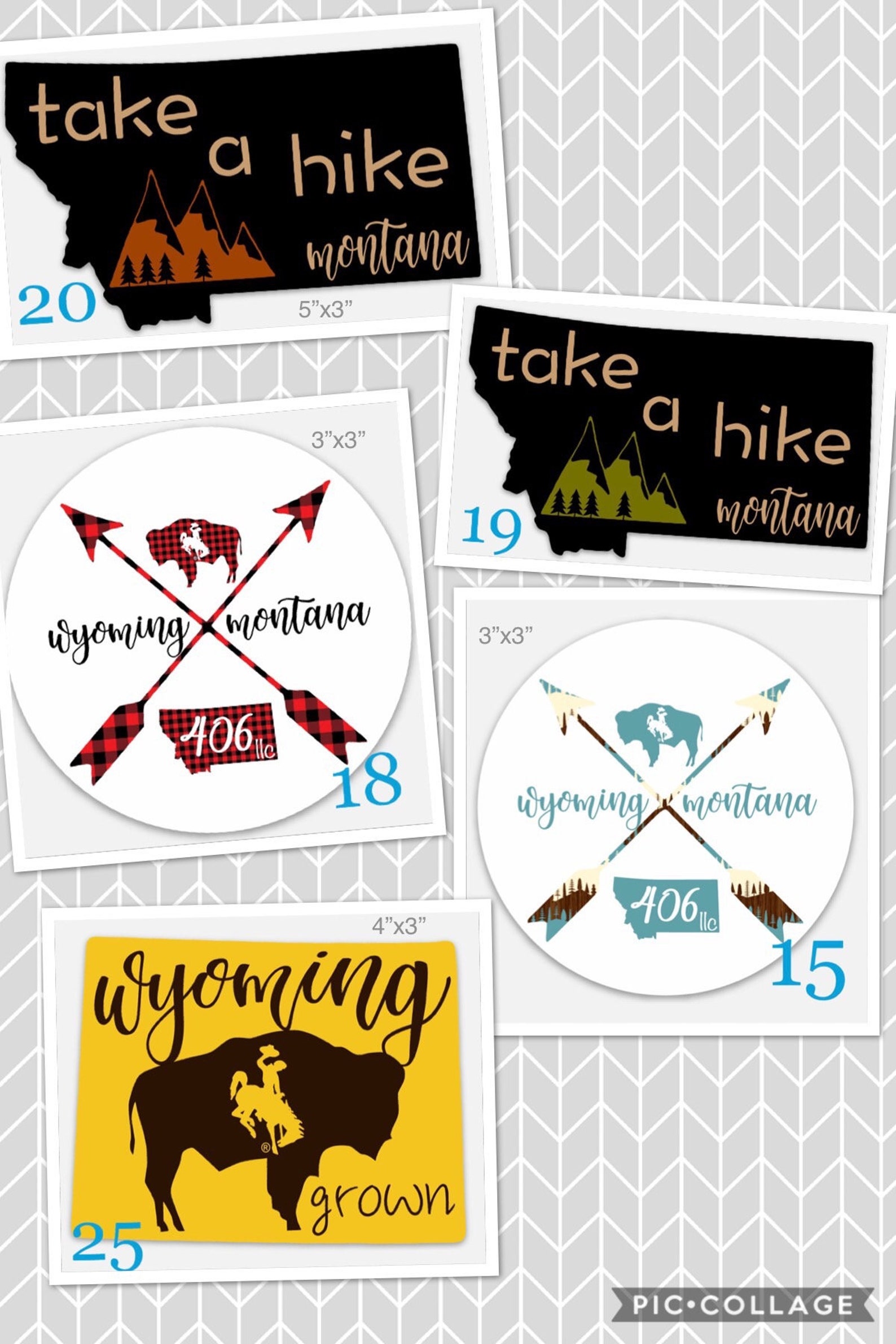 Montana & Wyoming Decal Stickers One of a Kind Unique State - Etsy