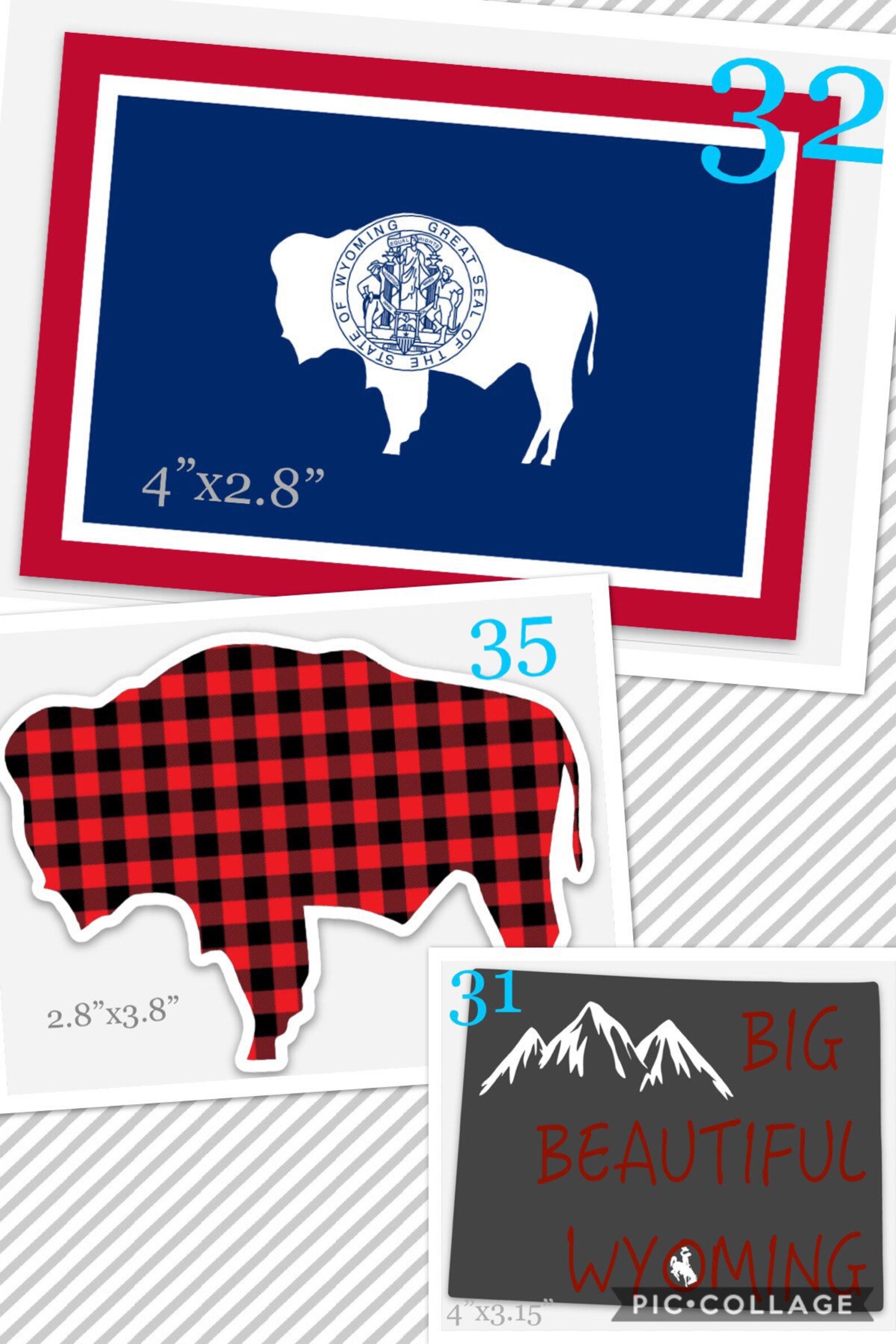 Montana & Wyoming Decal Stickers One of a Kind Unique State - Etsy