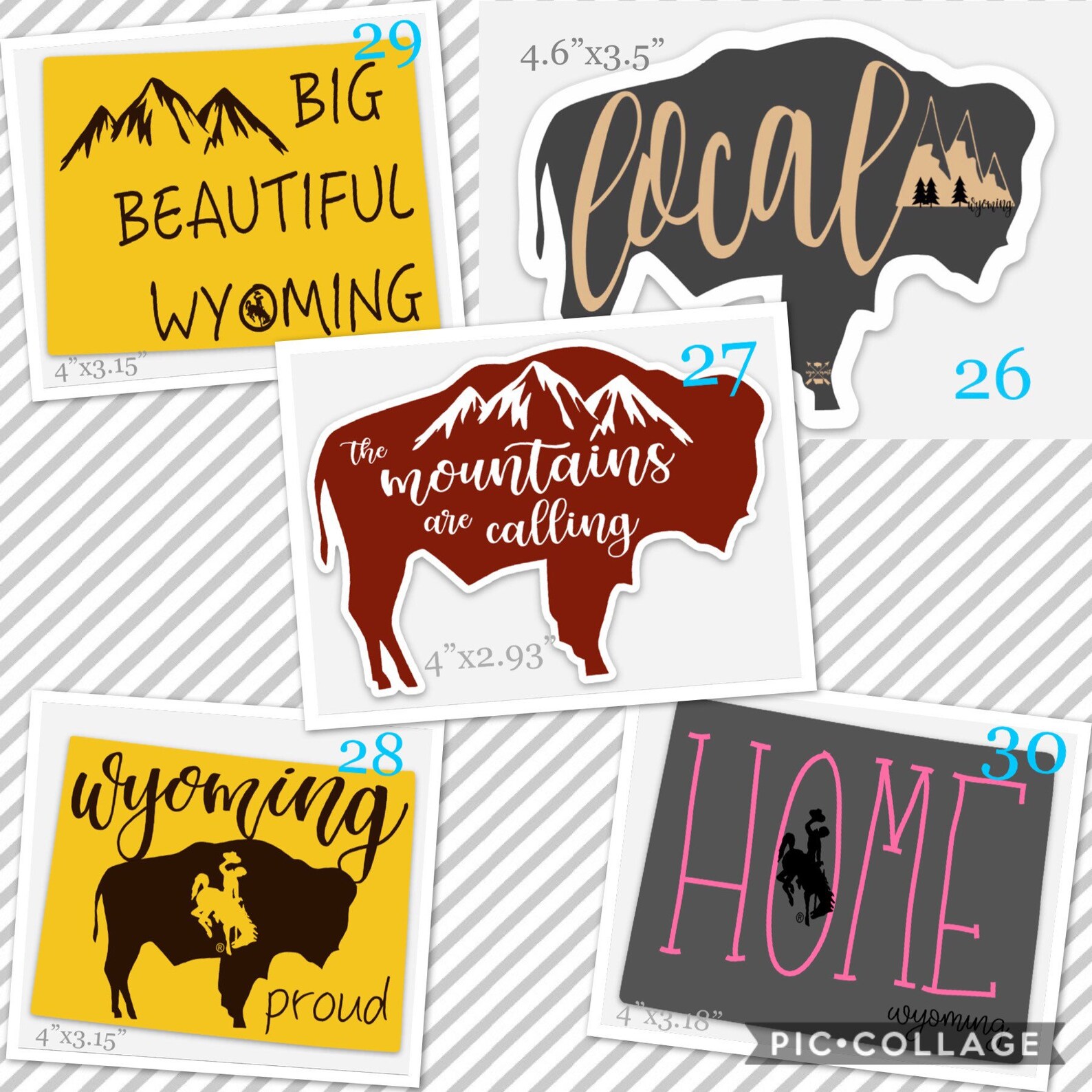 Montana & Wyoming Decal Stickers One of a Kind Unique State - Etsy