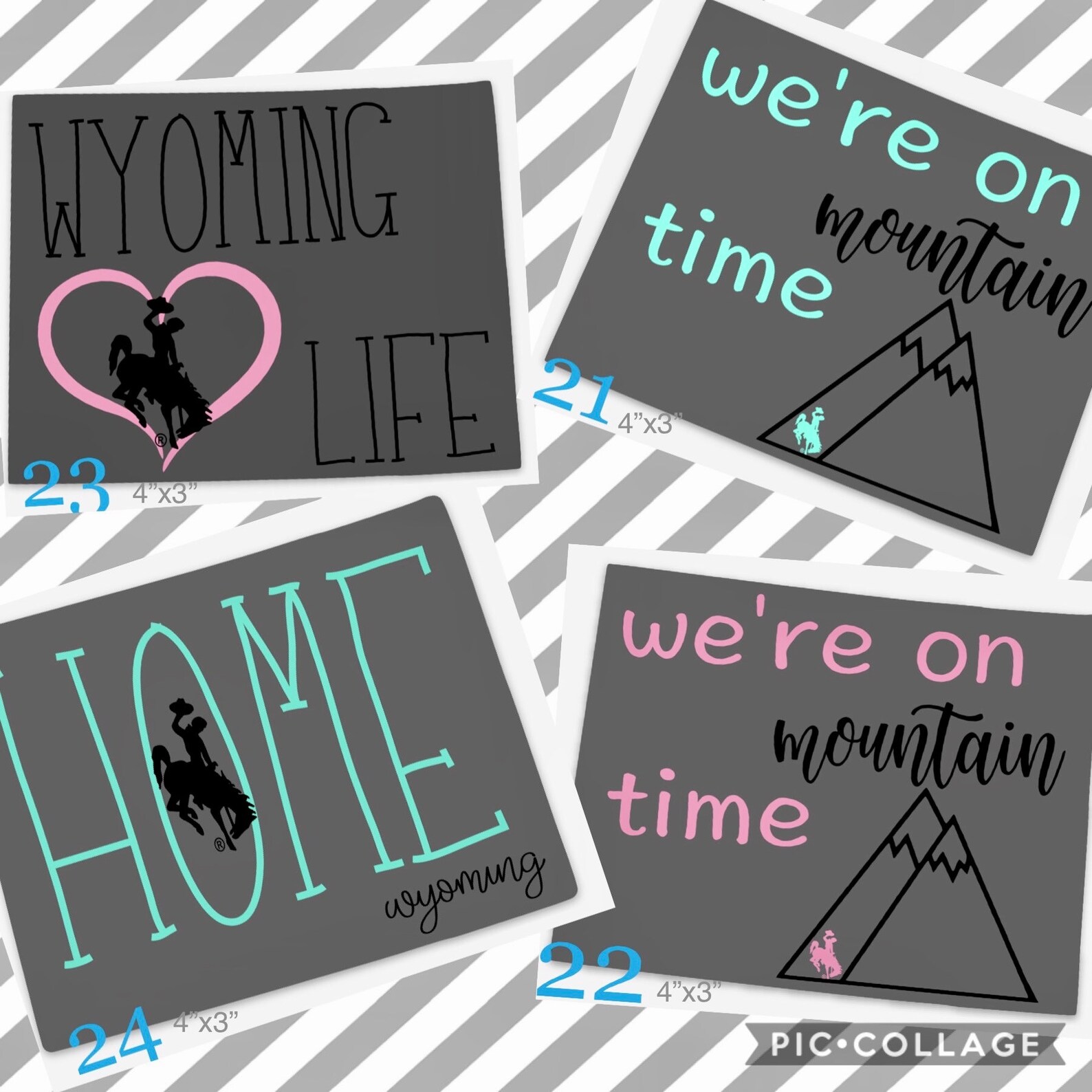 Montana & Wyoming Decal Stickers One of a Kind Unique State - Etsy