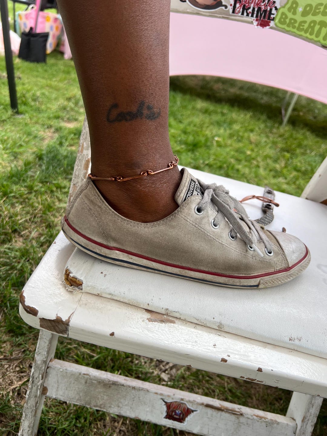 Straight Link Copper Anklet With Hook Clasp - Etsy