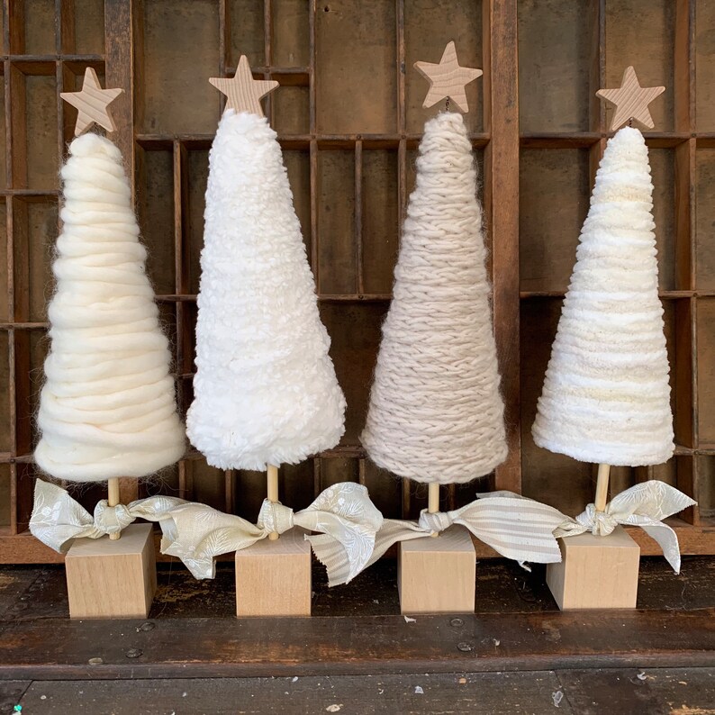 Christmas Yarn Trees on Blocks - Etsy