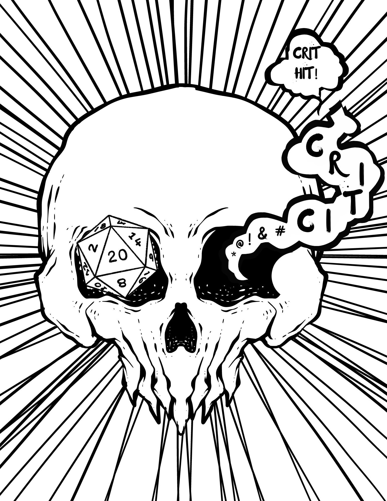 Printable DND Coloring Page: Critical Hit - Etsy