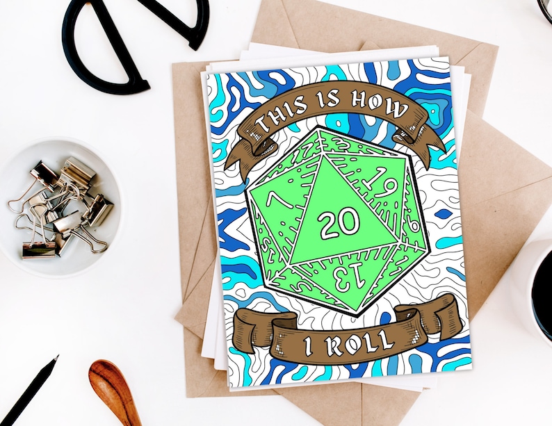Printable DND Coloring Page: How I Roll (D20) - Etsy