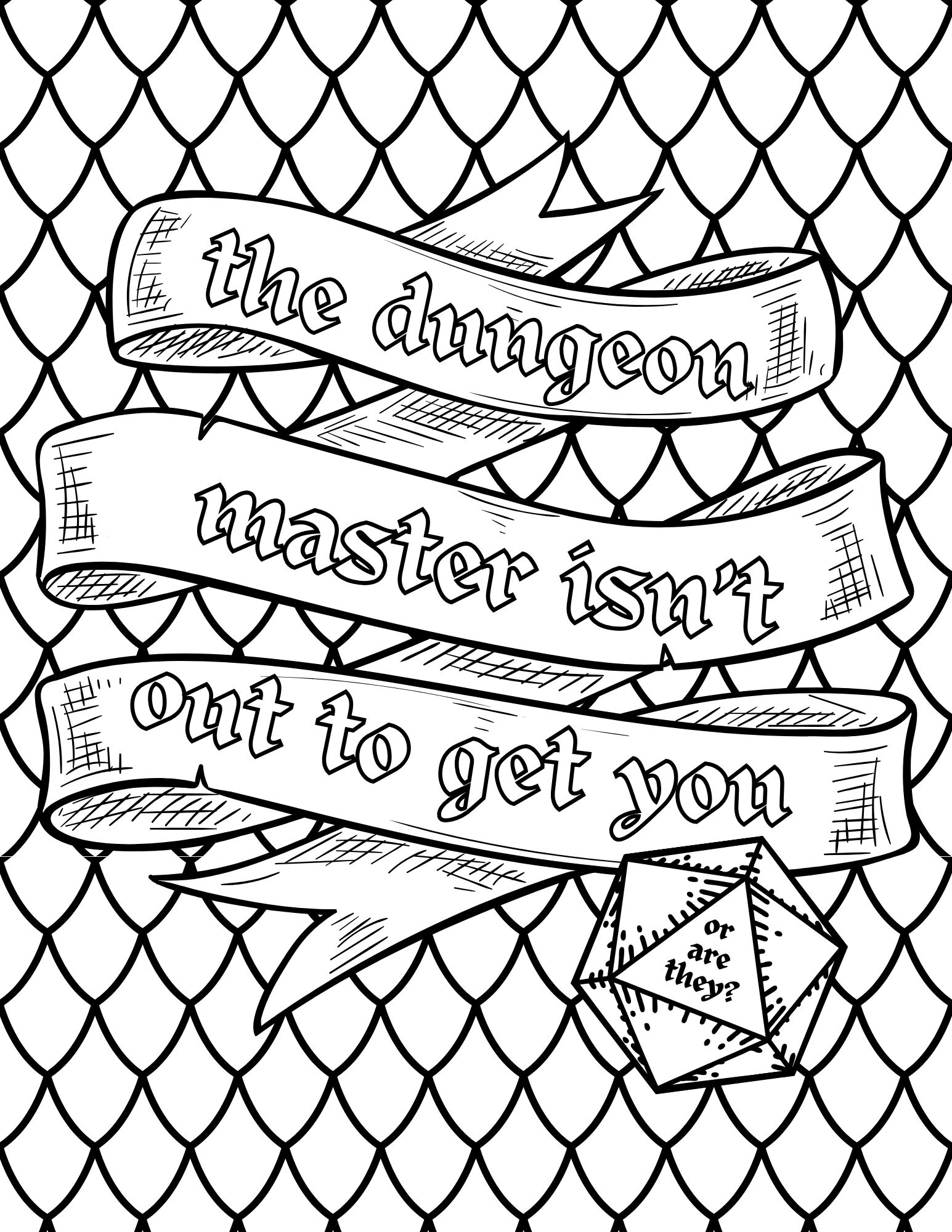 Printable DND Coloring Page: DM Out to Get You - Etsy
