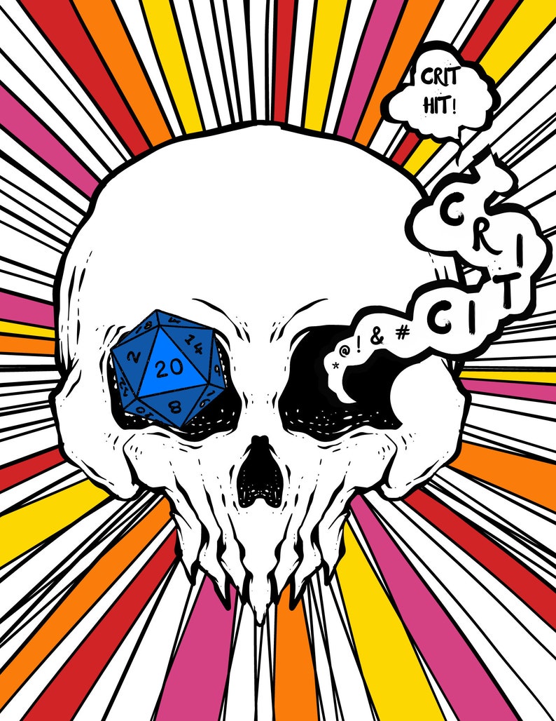Printable DND Coloring Page: Critical Hit - Etsy Australia