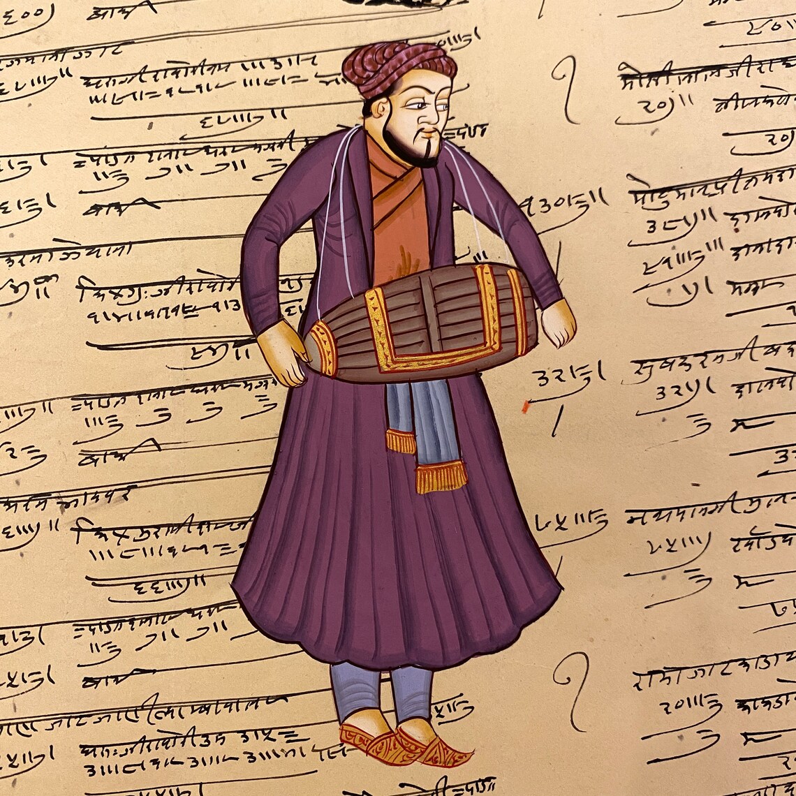 Vintage Hand Painted Court Painting Men - Etsy