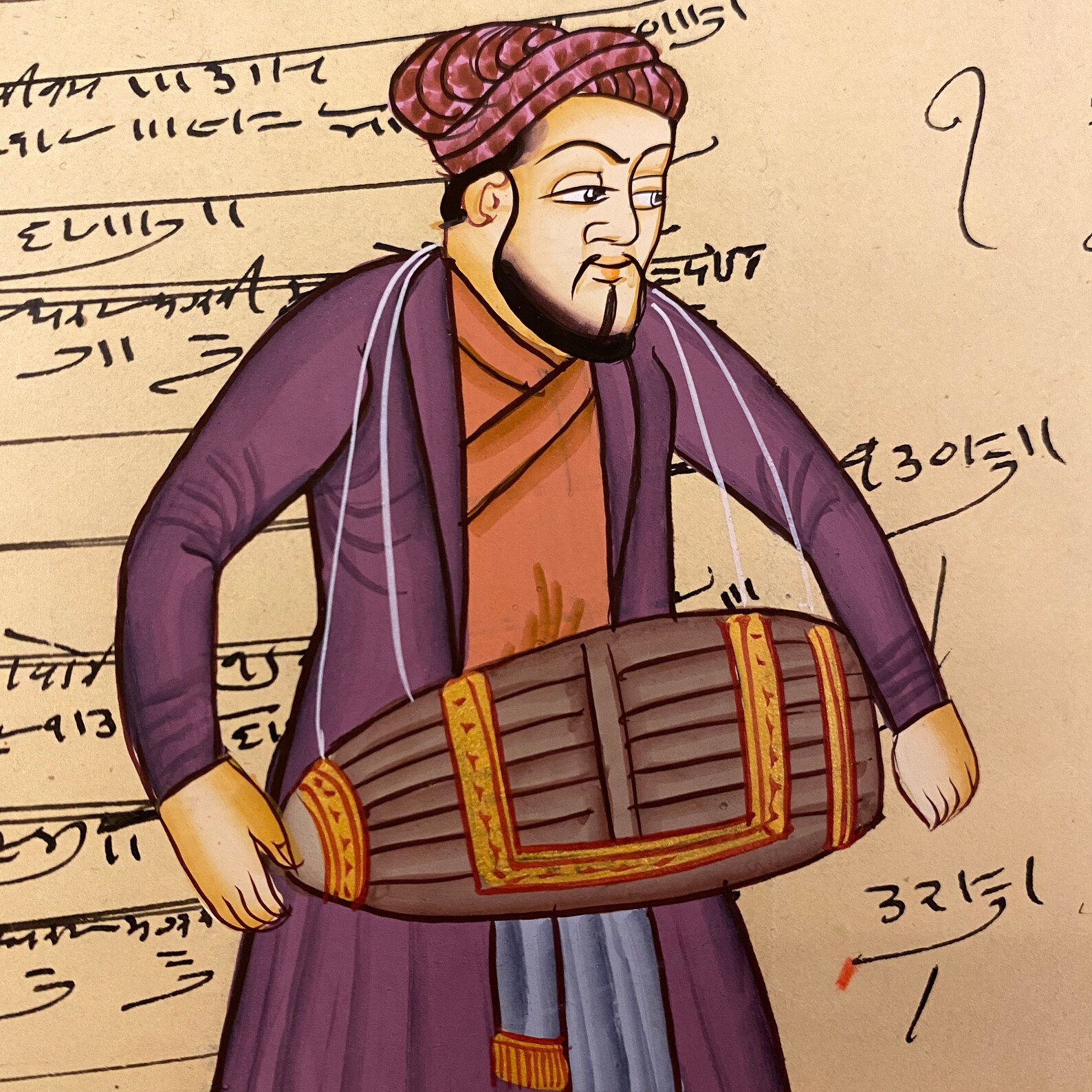 Vintage Hand Painted Court Painting Men - Etsy