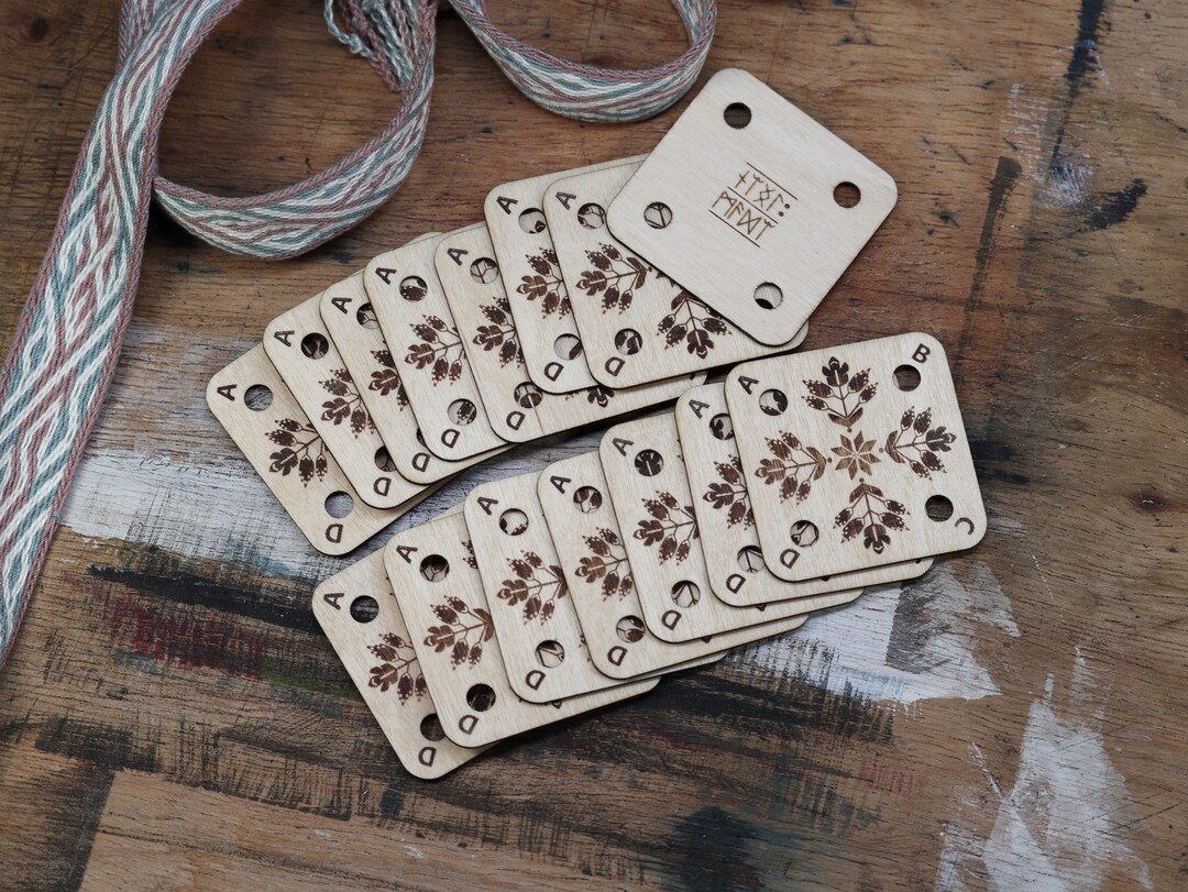 Laser Engraved Tablet Weaving Cards: Baltic Birch, Hand Finished (15pc ...