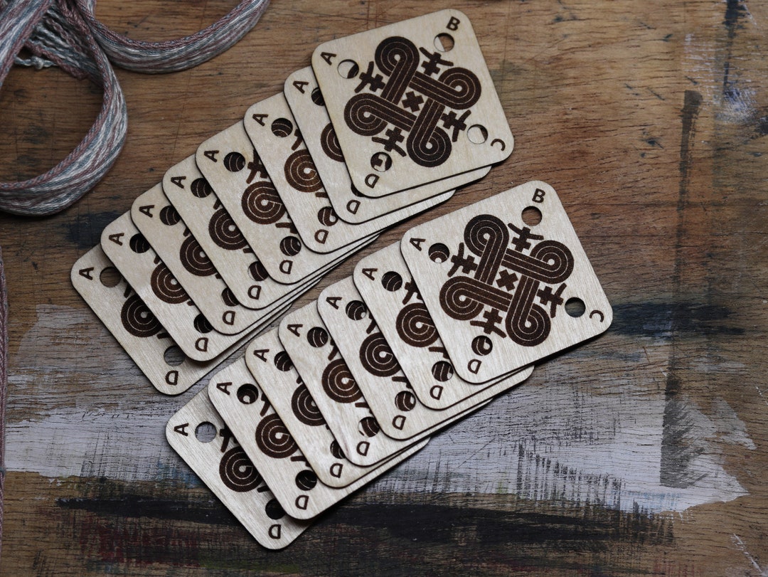Laser Engraved Weaving Tablets: Baltic Birch Tablet Weaving Cards (set ...