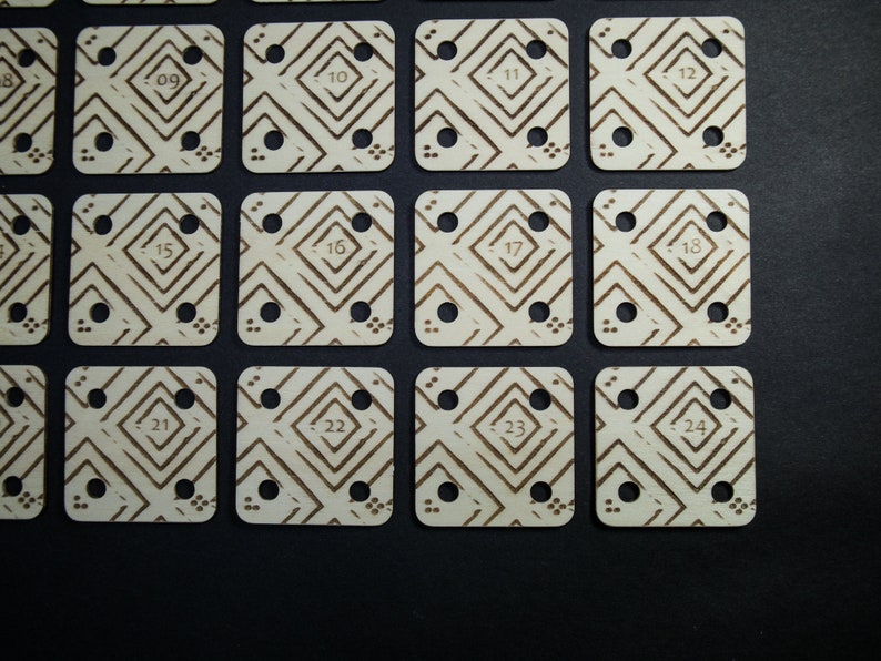 Laser Engraved Tablet Weaving Cards: Baltic Birch, Hand Finished (set ...