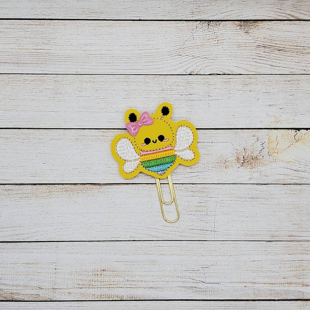 Rainbow Bee Planner Clip Paperclip - Etsy