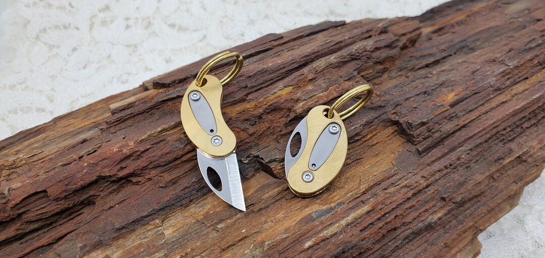 Ultility Knife 1 1/4" Solid Brass Mini Working Folding Razor Blade ...