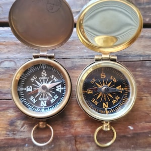 Miniature Brass Compass - 36mm, 1 3/8 Inch, Working Compass W/ Lid ...