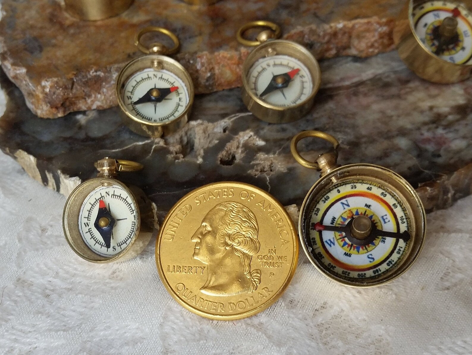 Miniature Brass Compasses 15mm & 20mm Mini Compass Tiny | Etsy