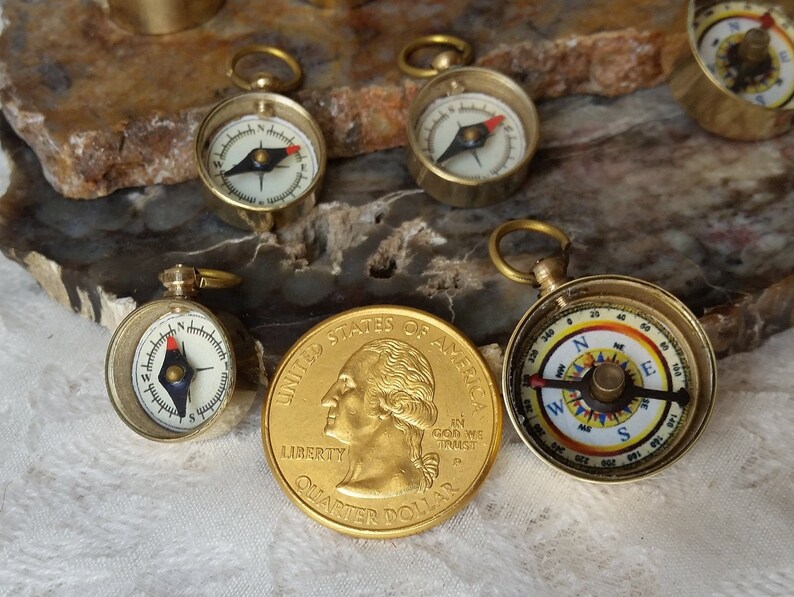 Miniature Brass Compasses 15mm & 20mm Mini Compass Tiny | Etsy