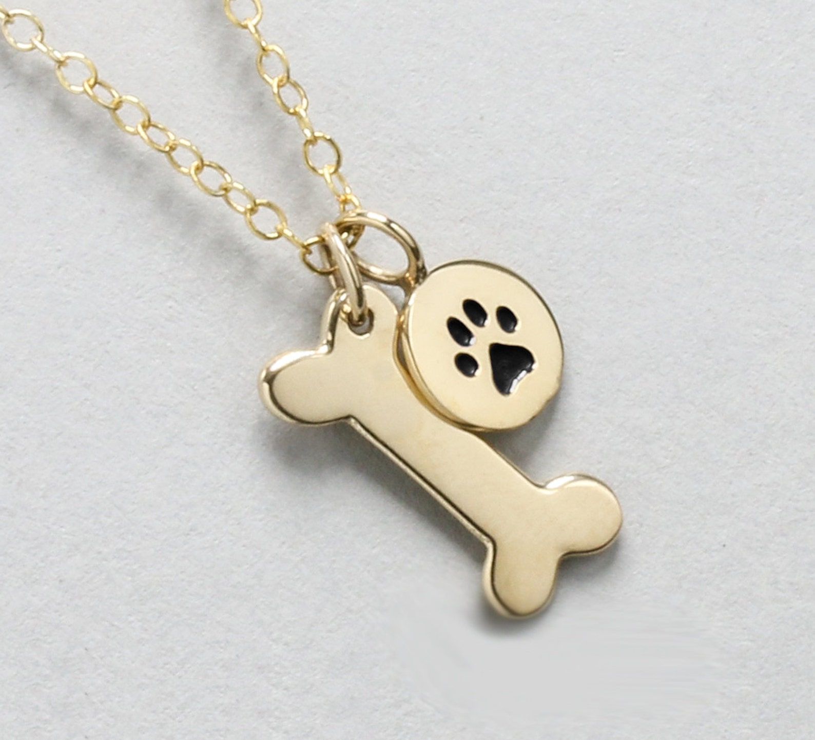 Personalized Dog Bone Charm Gold or Silver Dog Bone Pet - Etsy