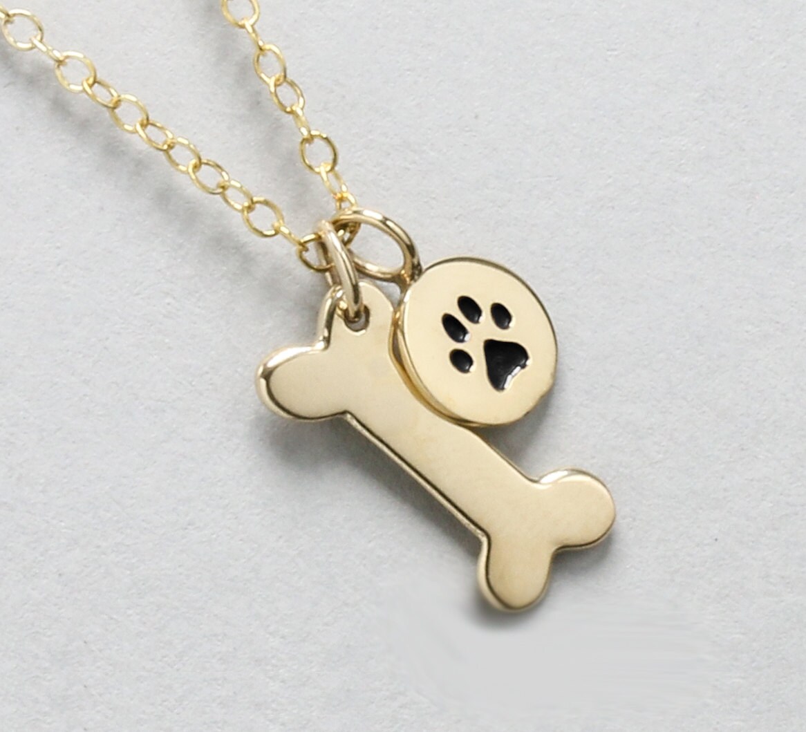 Personalized Dog Bone Charm Gold or Silver Dog Bone Pet - Etsy