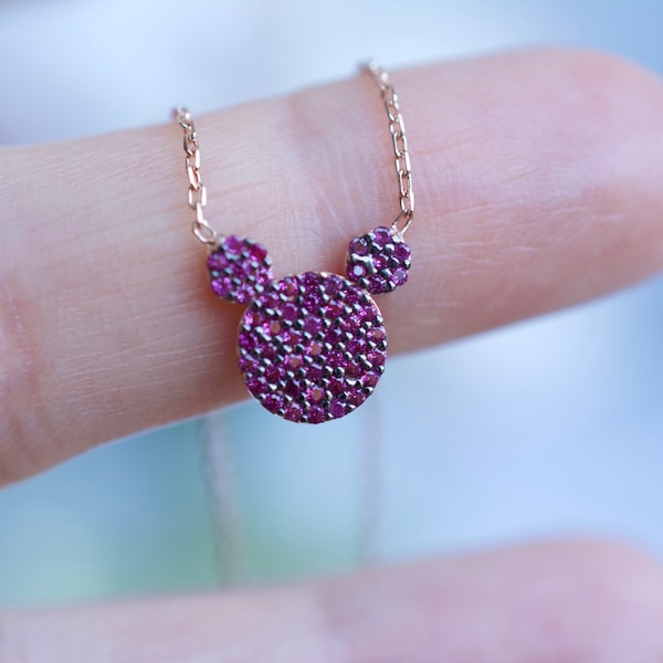 Mickey Mouse Heart Necklace - Etsy