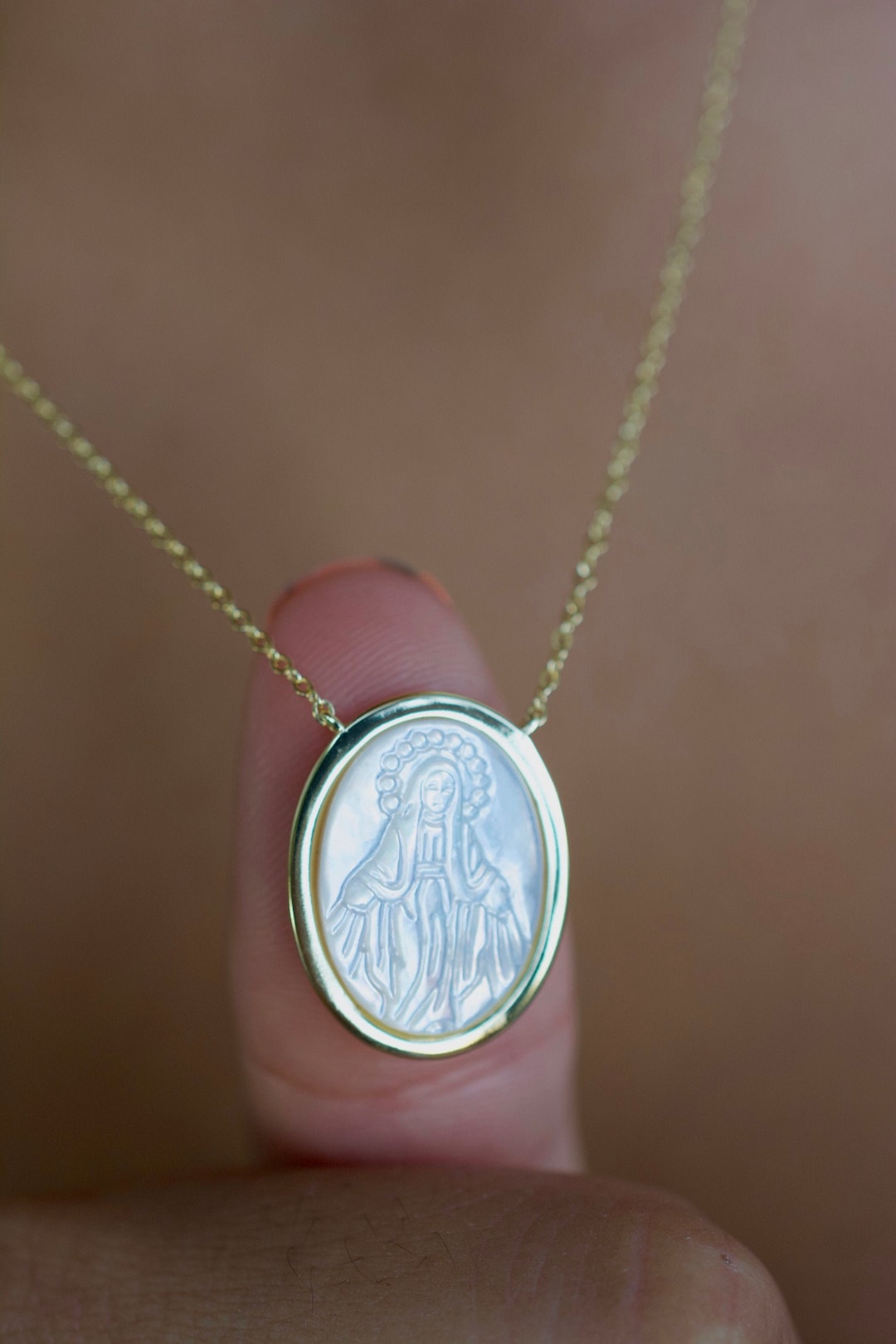 Mother Mary Necklace Virgin Mary Pendant Sterling Silver Mother of ...