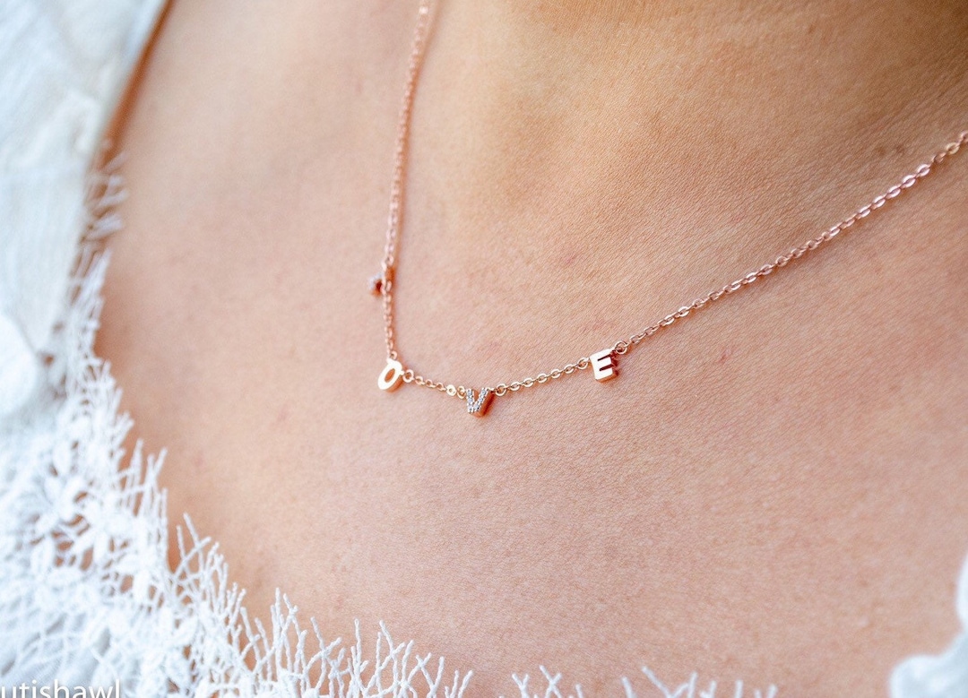 Love Necklace Sterling Silver LOVE Necklace Sterling Silver Necklace - Etsy