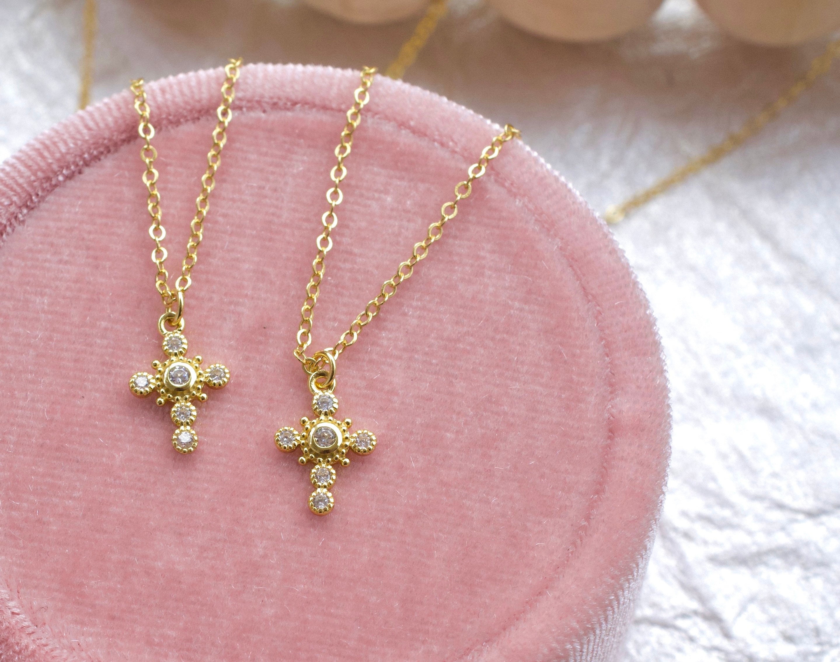 Small Gold Cross Minimalist Cross Pendant Dainty Cross - Etsy