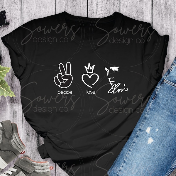 Peace Love Elvis Svg - Etsy