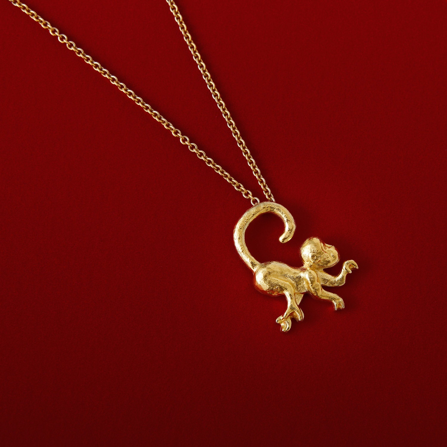 14k Gold Chain. Monkey. Mischievous & Fun | Etsy