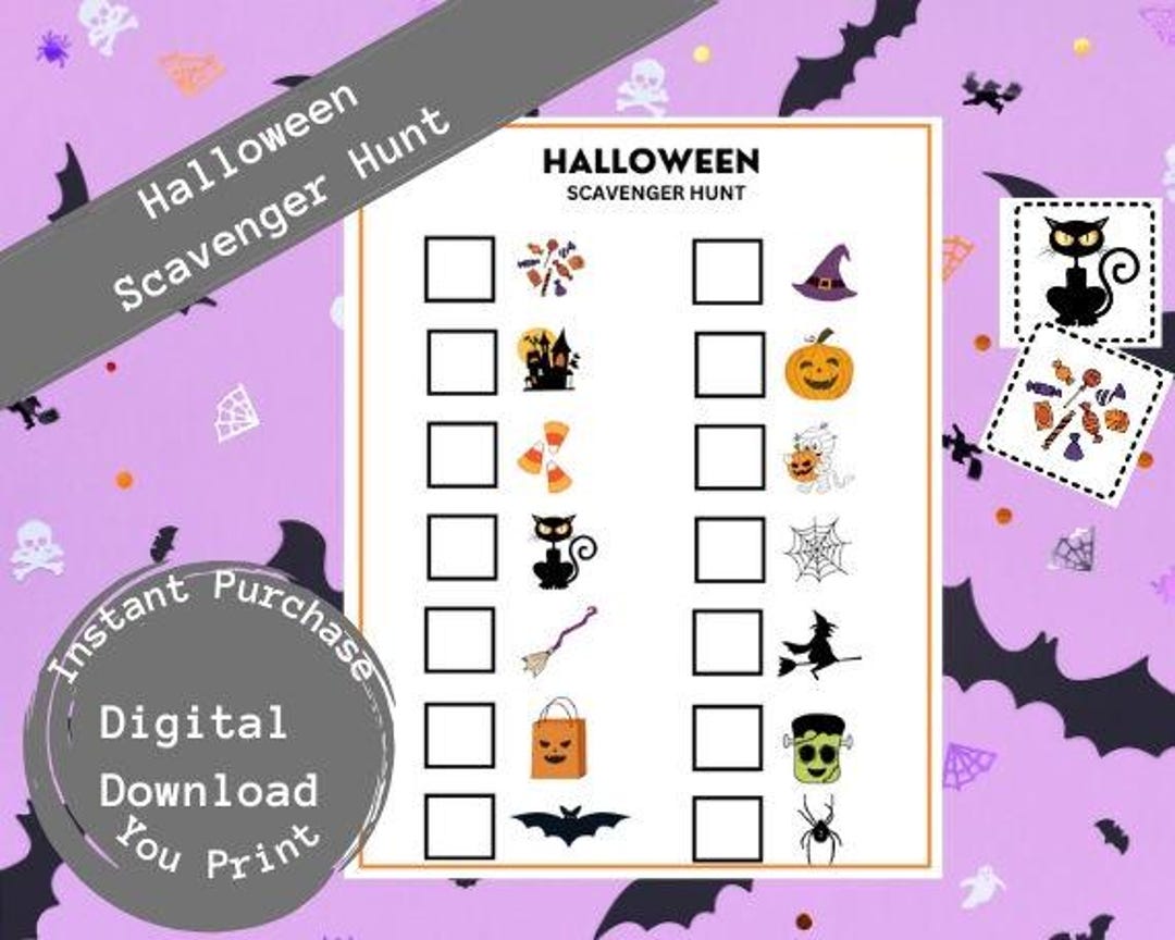 Halloween Scavenger Hunt for Kids - Digital Download - Etsy