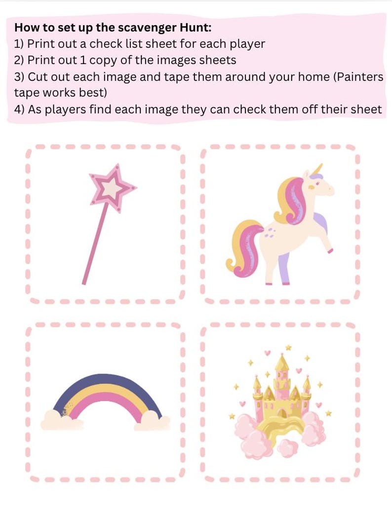 Princess Party Scavenger Hunt - Digital Download - Etsy