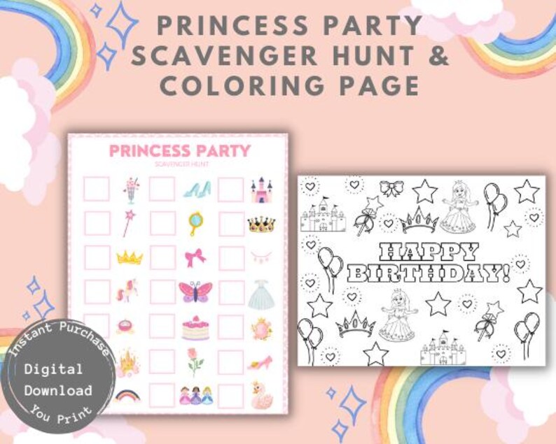 Princess Party Scavenger Hunt - Digital Download - Etsy