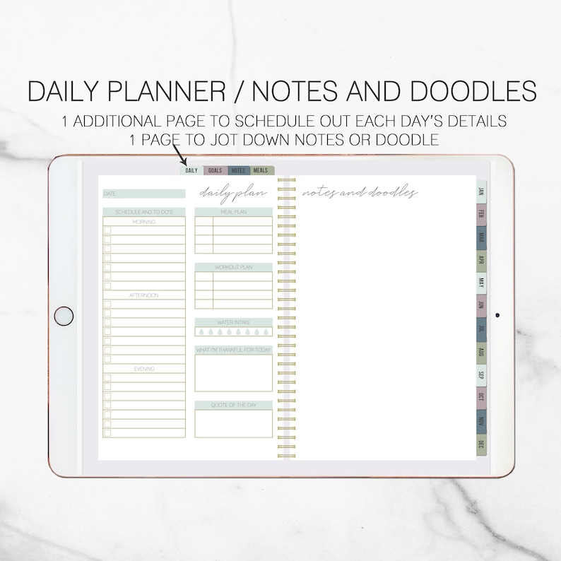 Undated Digital Planner (blue) - Yearly, Weekly, Monthly | for Ipad ...