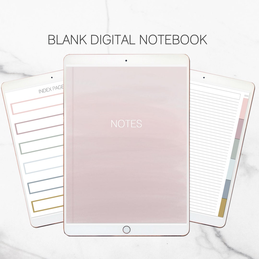 Blank 6 Subject Digital Journal/notebook With Tabs (pink and Neutral ...
