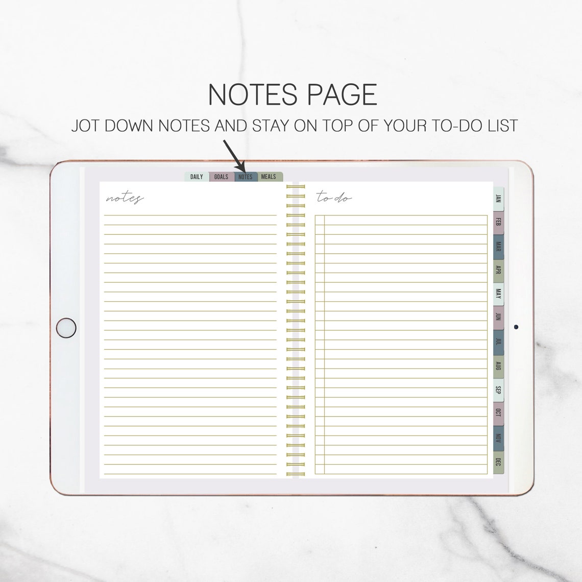 Undated Digital Planner (blue) - Yearly, Weekly, Monthly | for Ipad ...