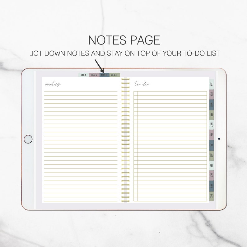 Undated Digital Planner blue Yearly Weekly Monthly for - Etsy